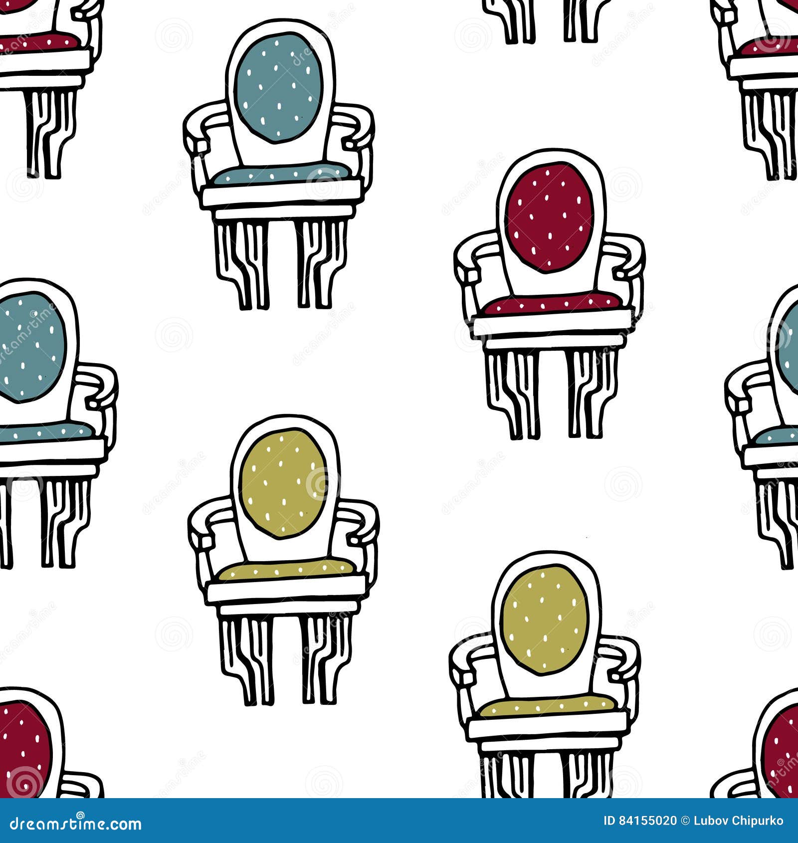 Seamless Vector Pattern with Chairs Stock Vector - Illustration of ...