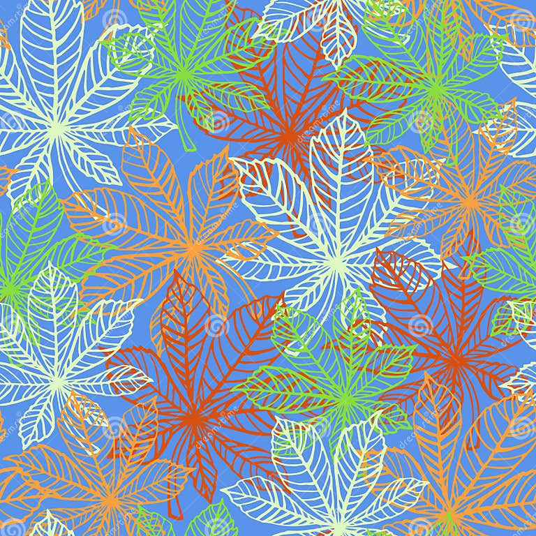 Seamless Vector Pattern with Chestnut Leaves Stock Vector ...