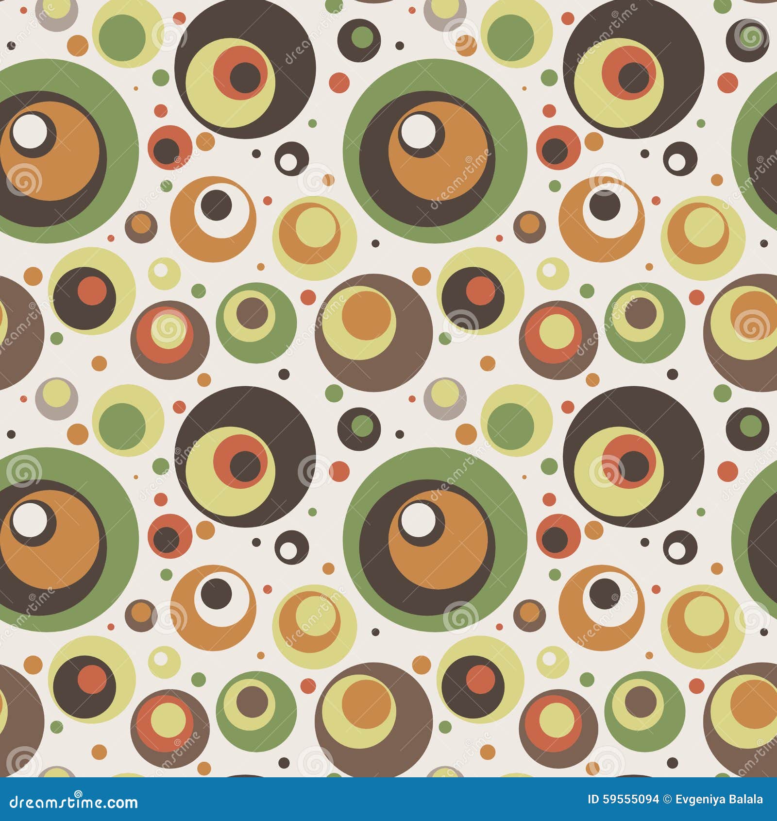 Seamless Vector Pattern of Colored Circles Stock Vector - Illustration ...