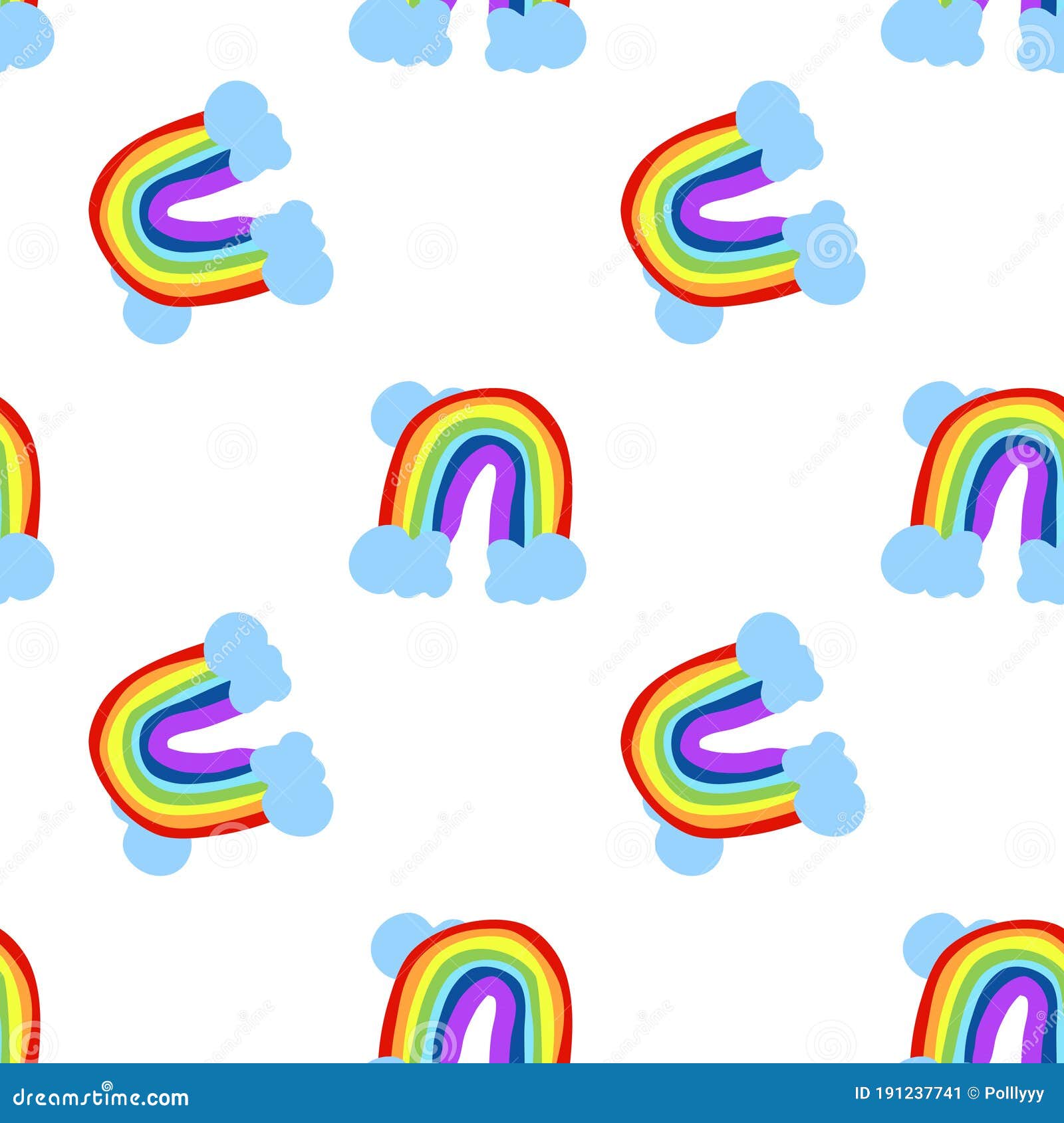 Seamless Vector Pattern with Colored Rainbow. Art Continuous ...