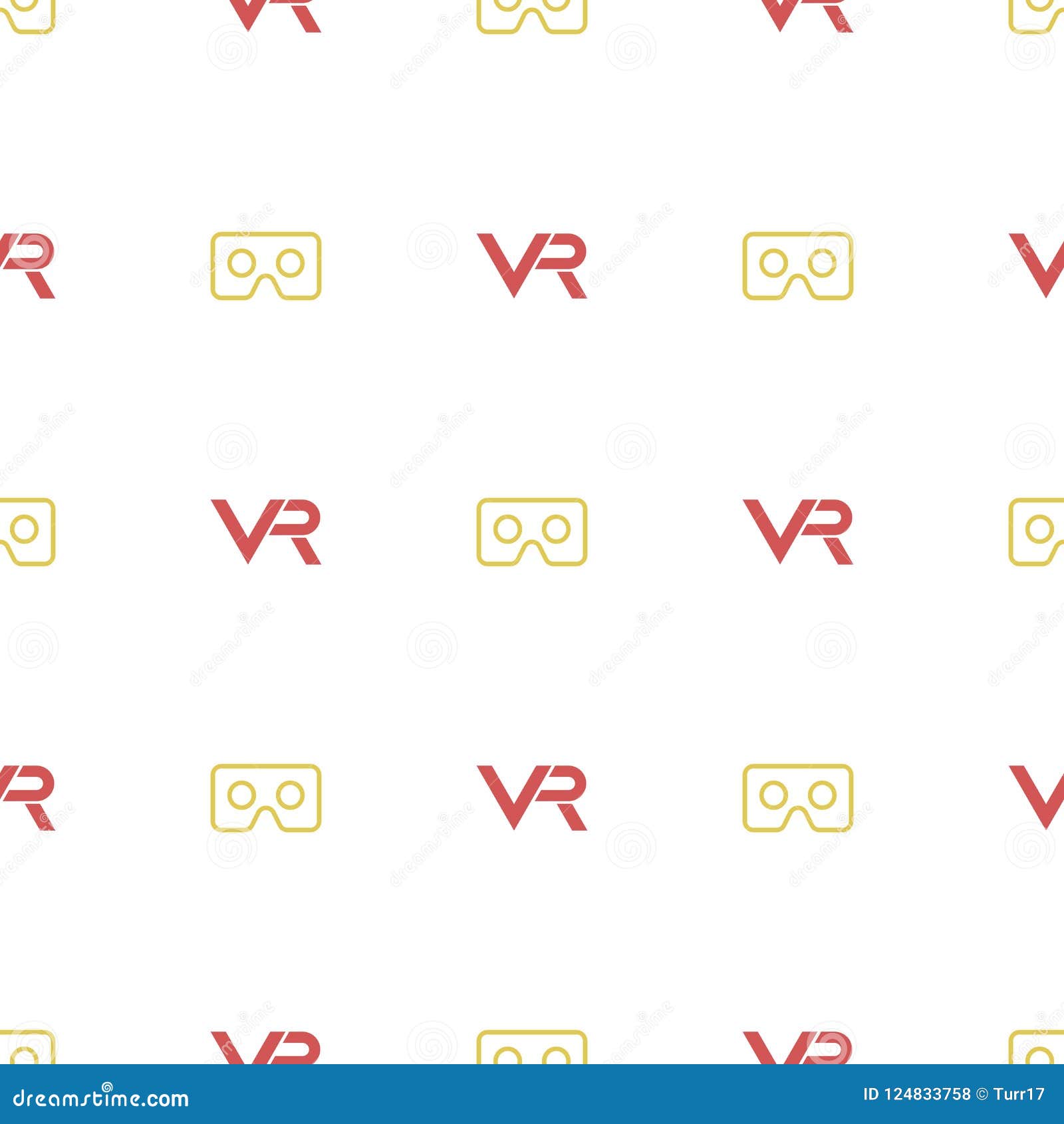 Seamless Vector Pattern with VR Logos Stock Vector - Illustration of ...