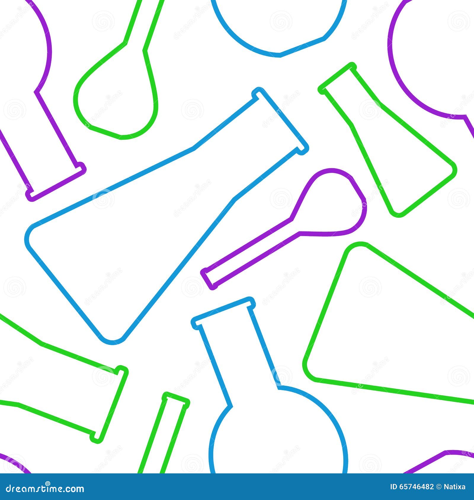 Seamless Vector Pattern of Colorful Beakers Stock Vector - Illustration ...