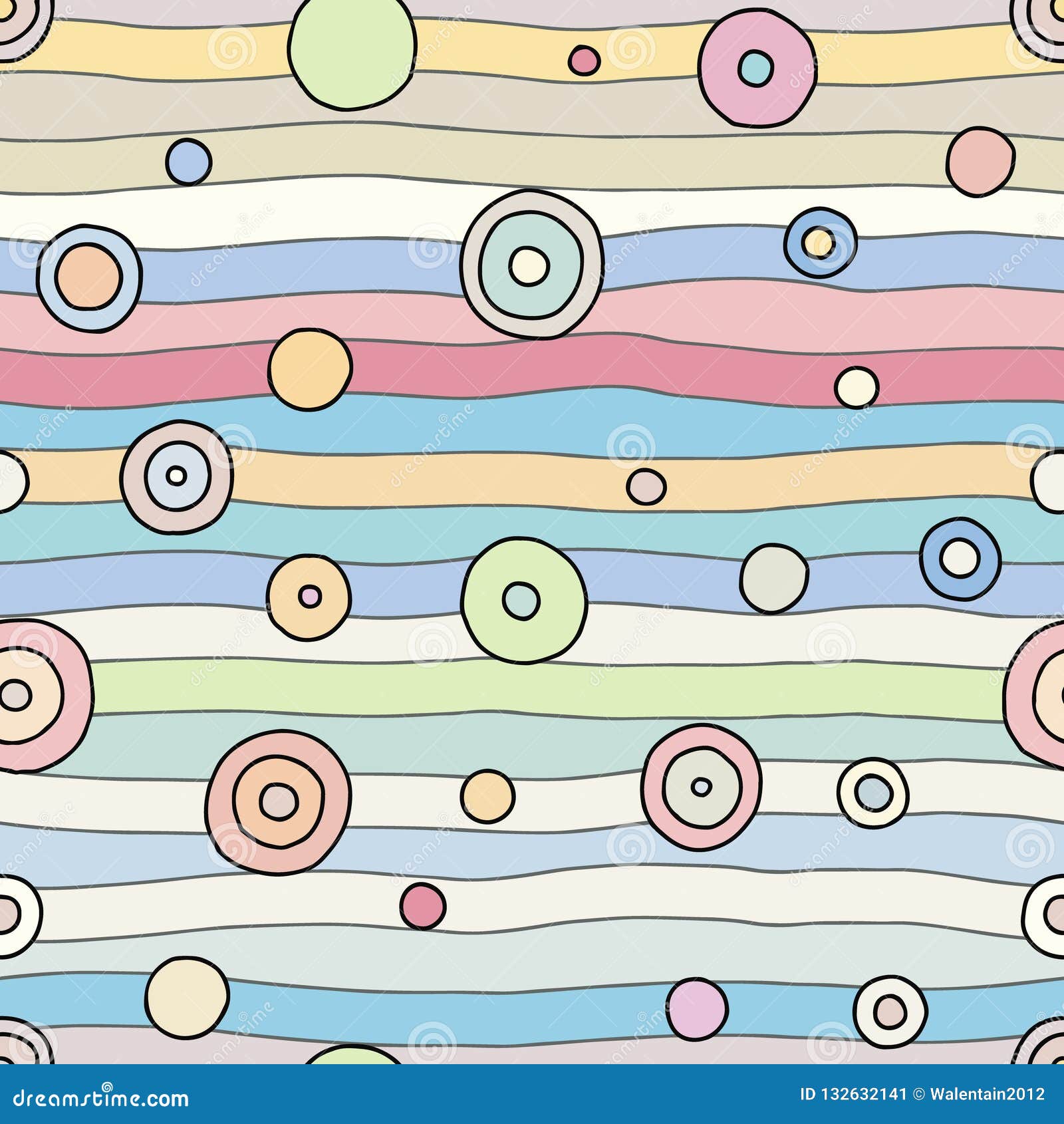 Seamless Vector Pattern. Colorful Geometrical Hand Drawn Background ...