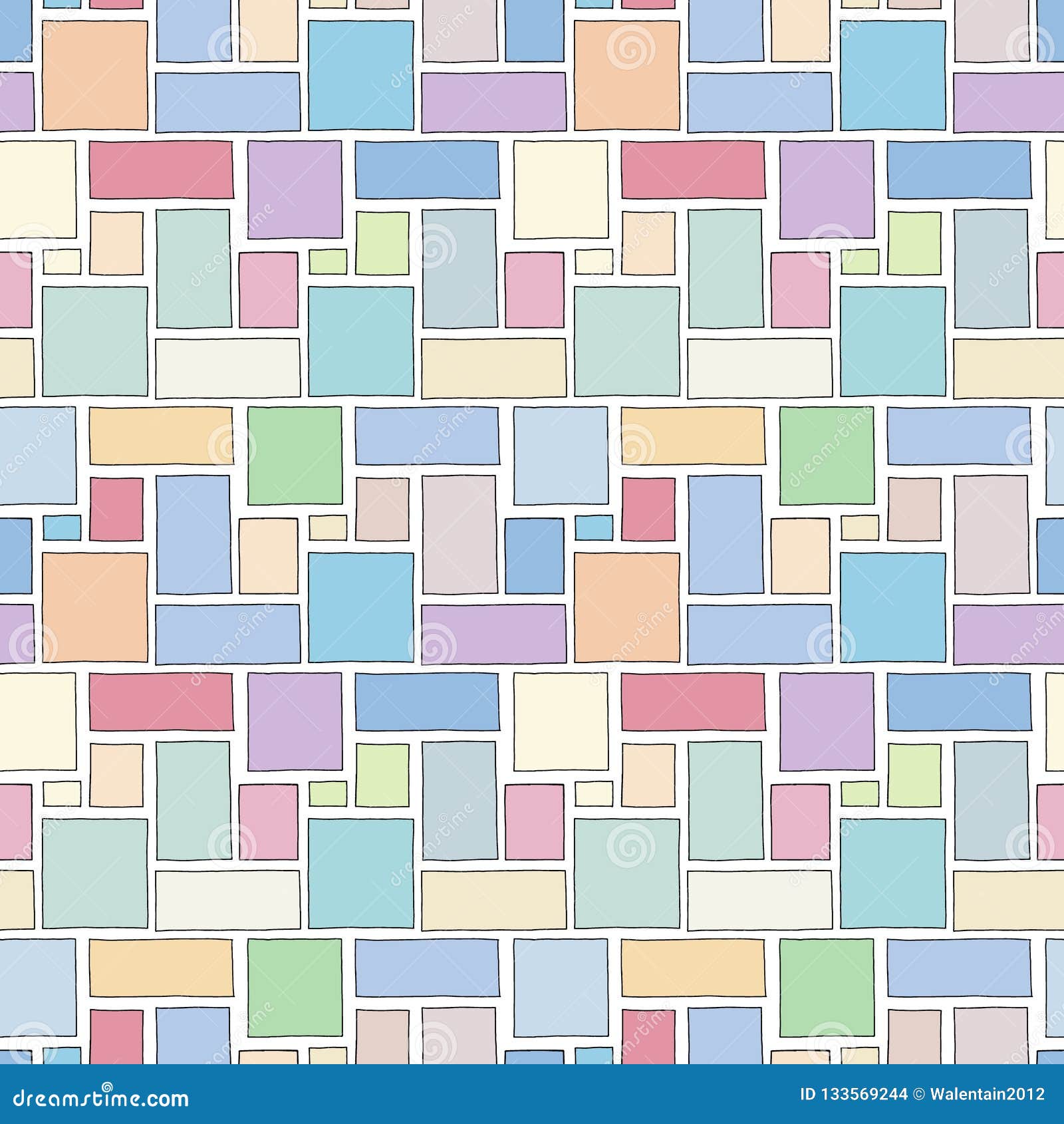 Seamless Vector Pattern. Colorful Geometrical Hand Drawn Background ...