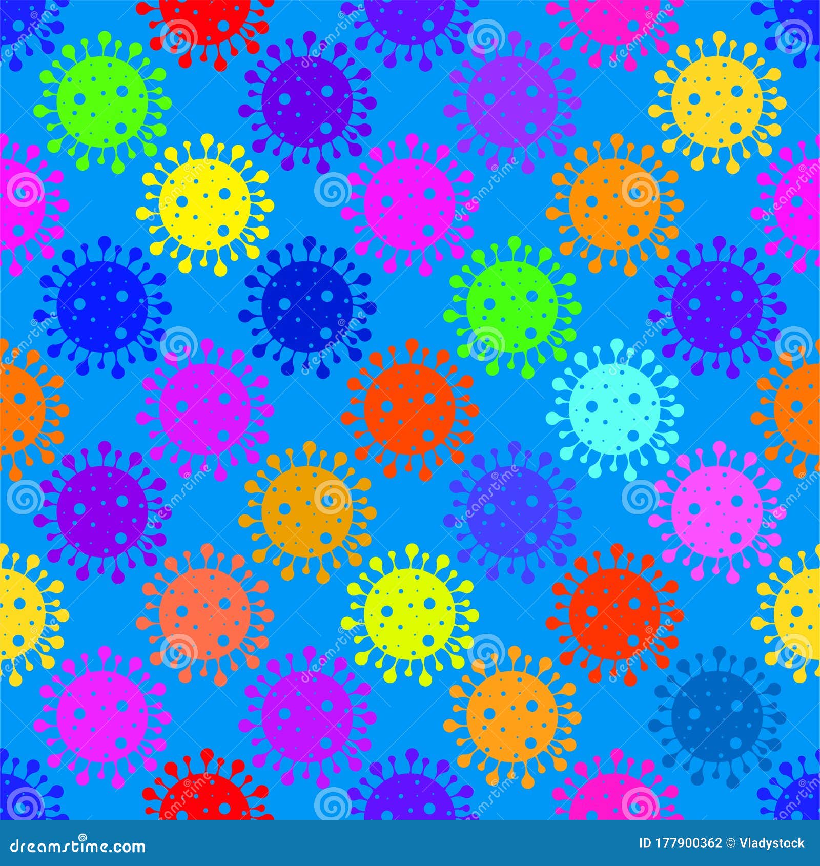 Seamless Vector Pattern of Coronavirus Molecules Stock Illustration ...