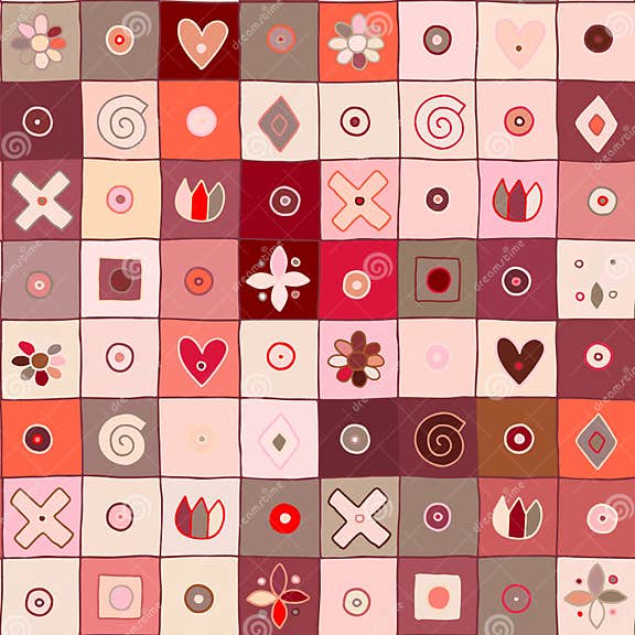 Seamless Vector Pattern, Cute Decorative Geometrical Hand Drawn with ...