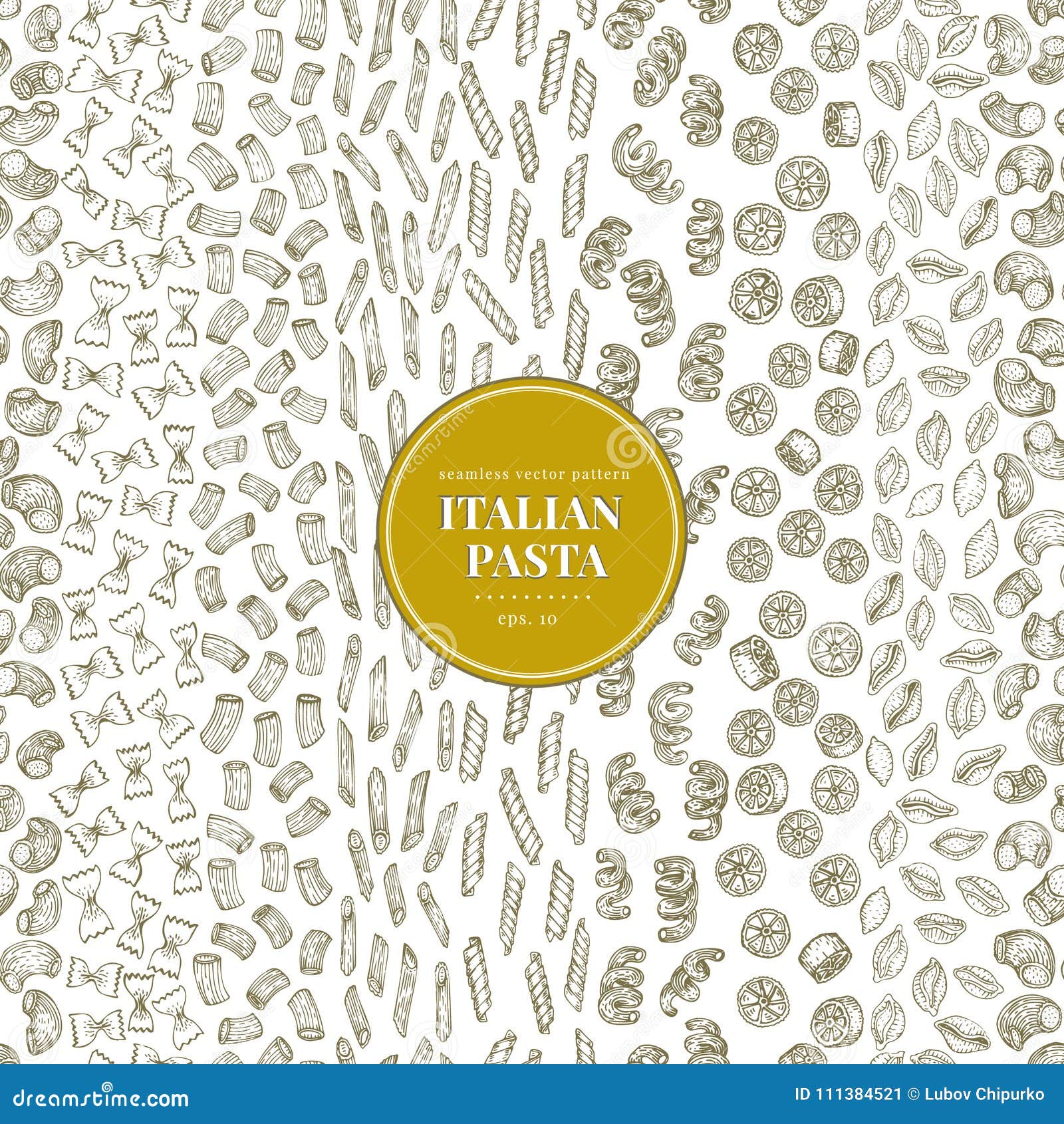 Seamless Vector Pattern with Different Types of Traditional Italian ...