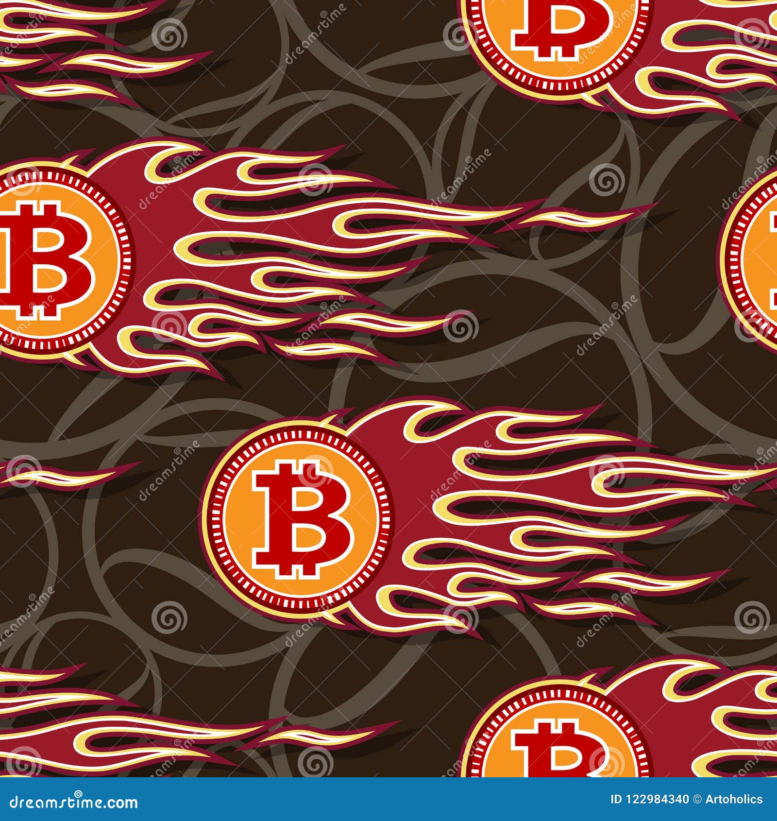 Seamless Vector Pattern of Digital Bitcoin Crypto Currency Icons and ...
