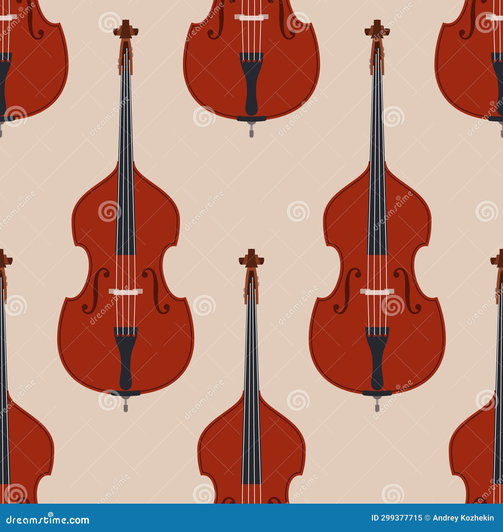Seamless Vector Pattern With Double Basses Stock Vector Illustration Of Background Graphic