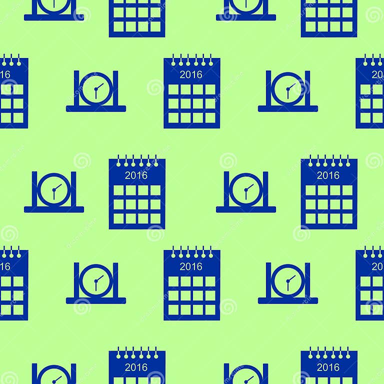 Seamless Vector Pattern with Elements of Calendars and Clocks Stock ...