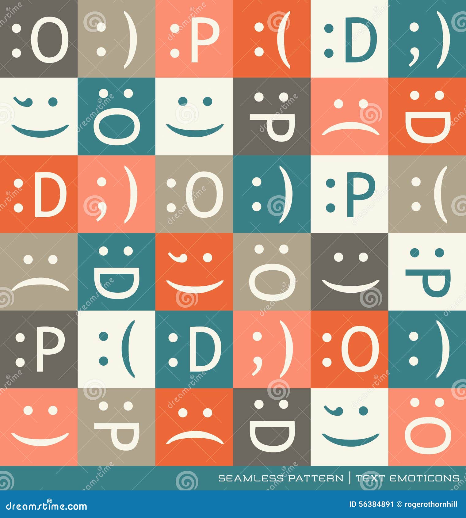 Seamless Vector Pattern with Emoticons Text Symbols Stock Vector ...