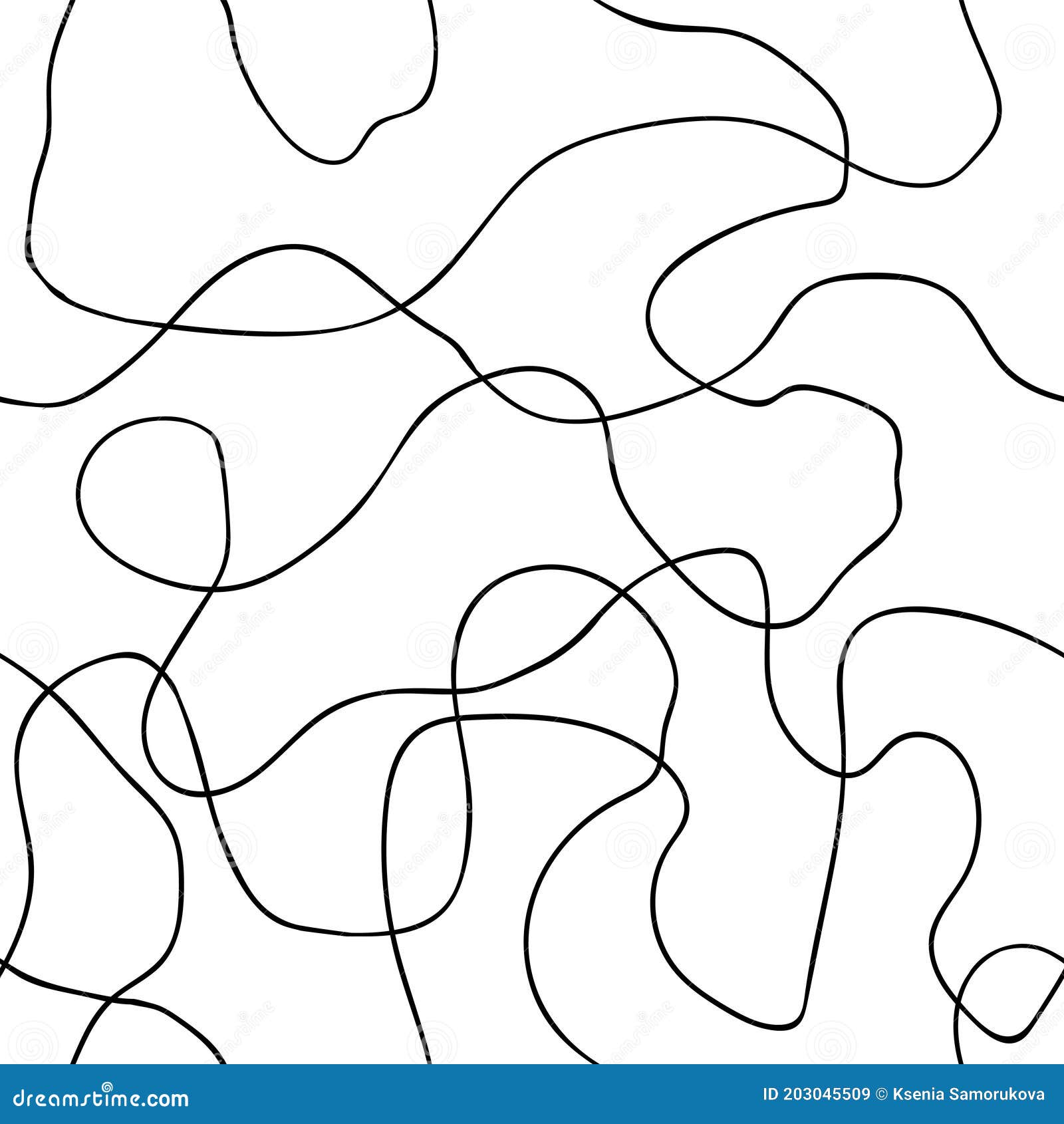 Seamless Vector Pattern of Endless Curved Line Stock Vector ...