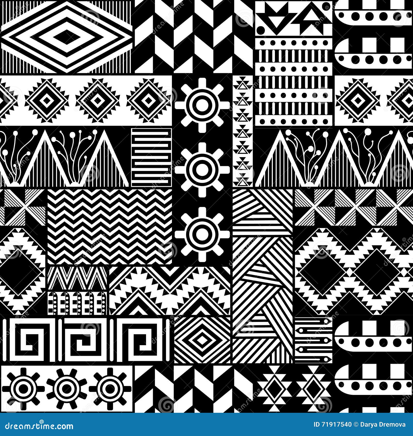 Seamless Vector Pattern in the Ethnic Style Stock Vector - Illustration ...