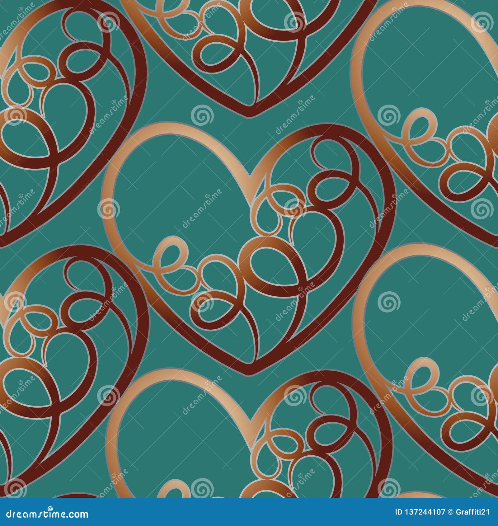 A Seamless Vector Pattern Featuring Repeating Hearts. this Romantic ...