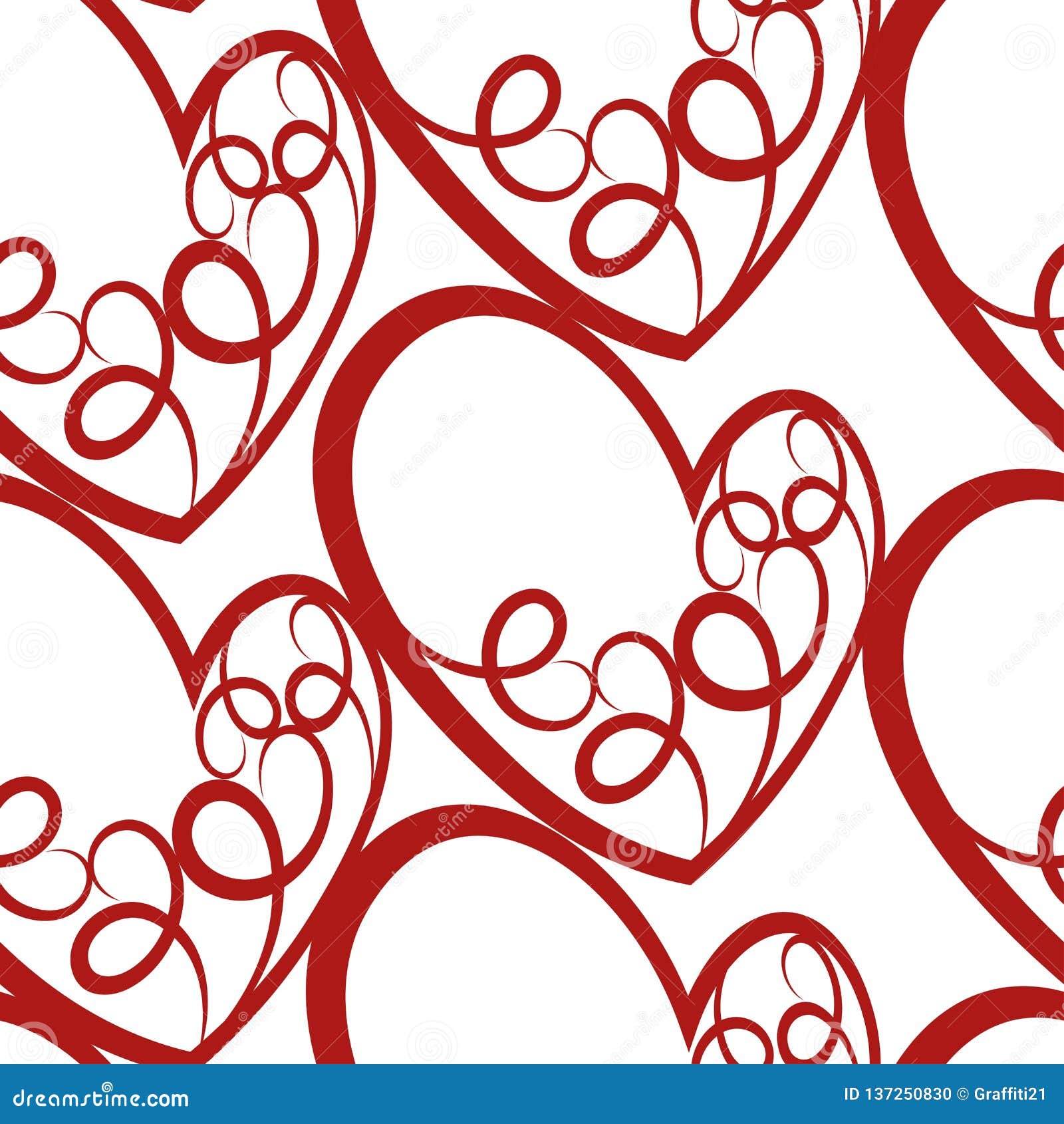 A Seamless Vector Pattern Featuring Repeating Hearts. this Romantic ...