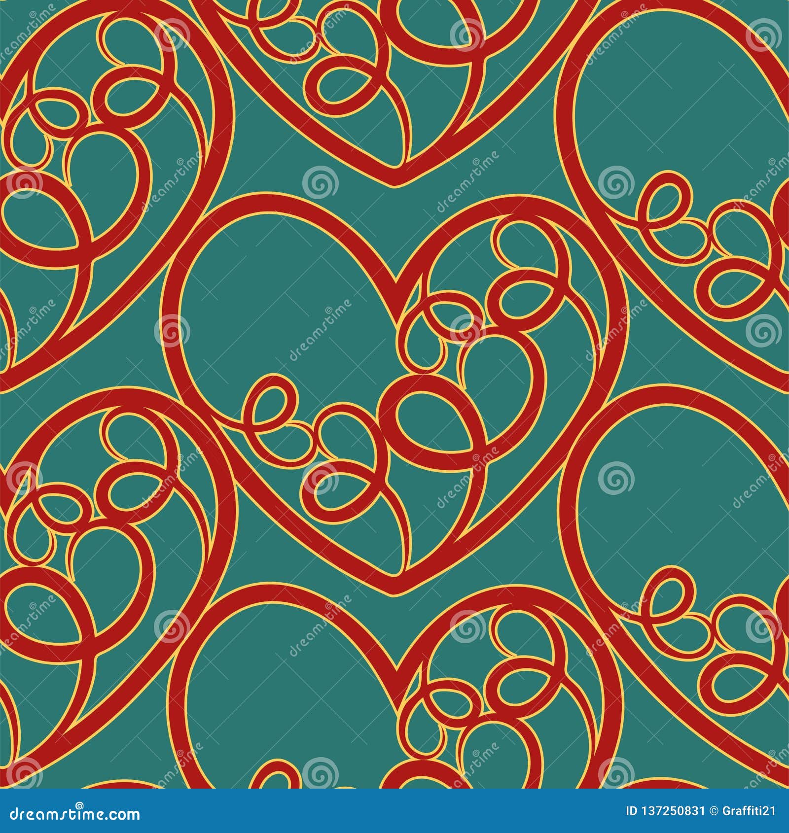 A Seamless Vector Pattern Featuring Repeating Hearts. this Romantic ...