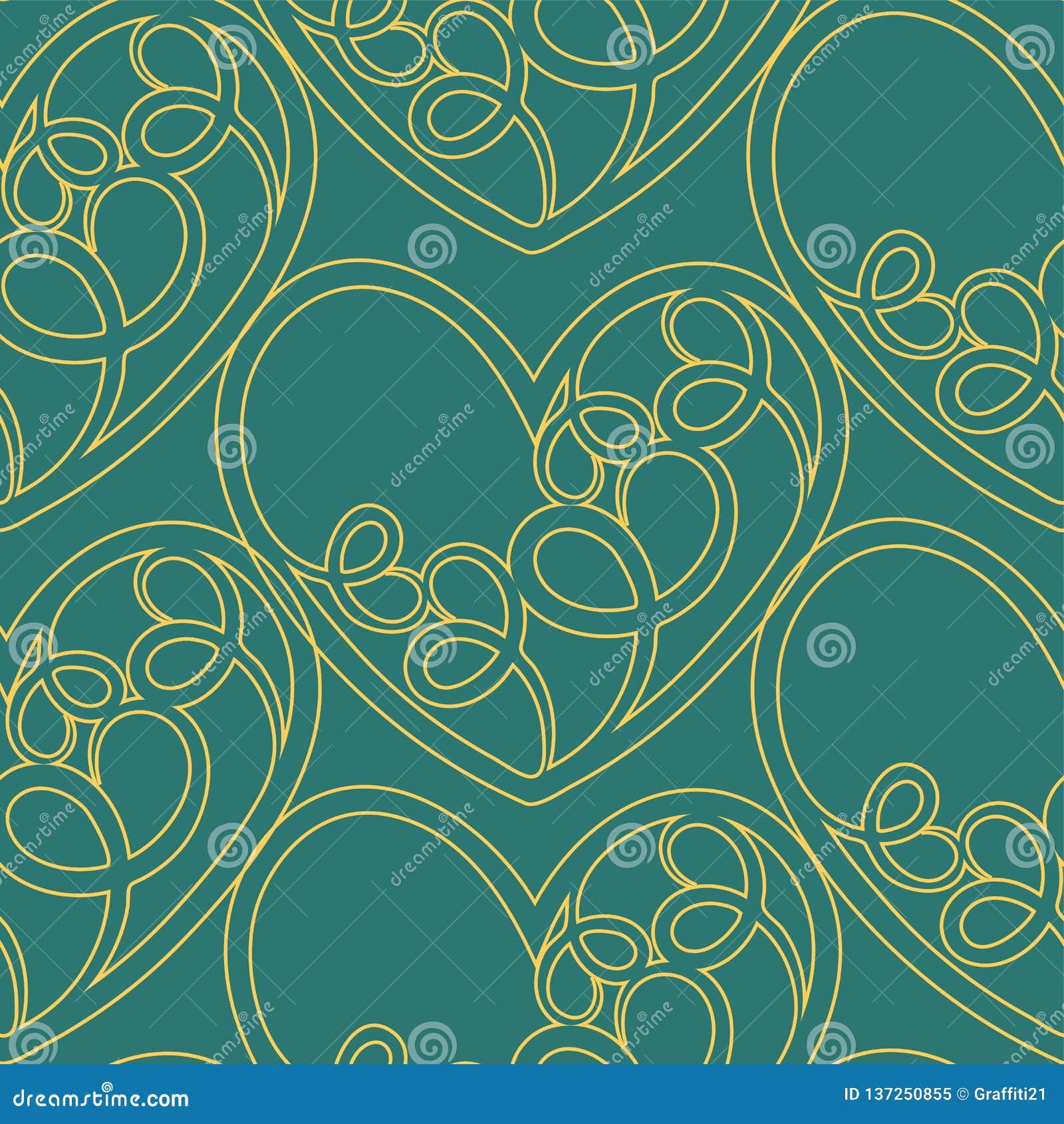 A Seamless Vector Pattern Featuring Repeating Hearts. this Romantic ...