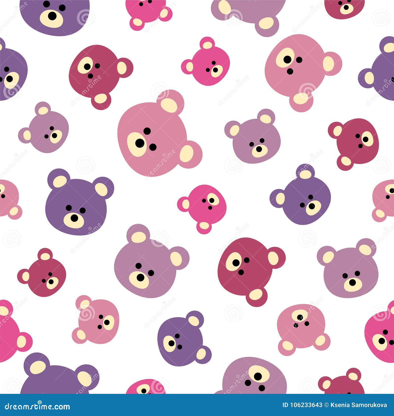 Seamless Vector Pattern - Flat Bears Stock Vector - Illustration of ...