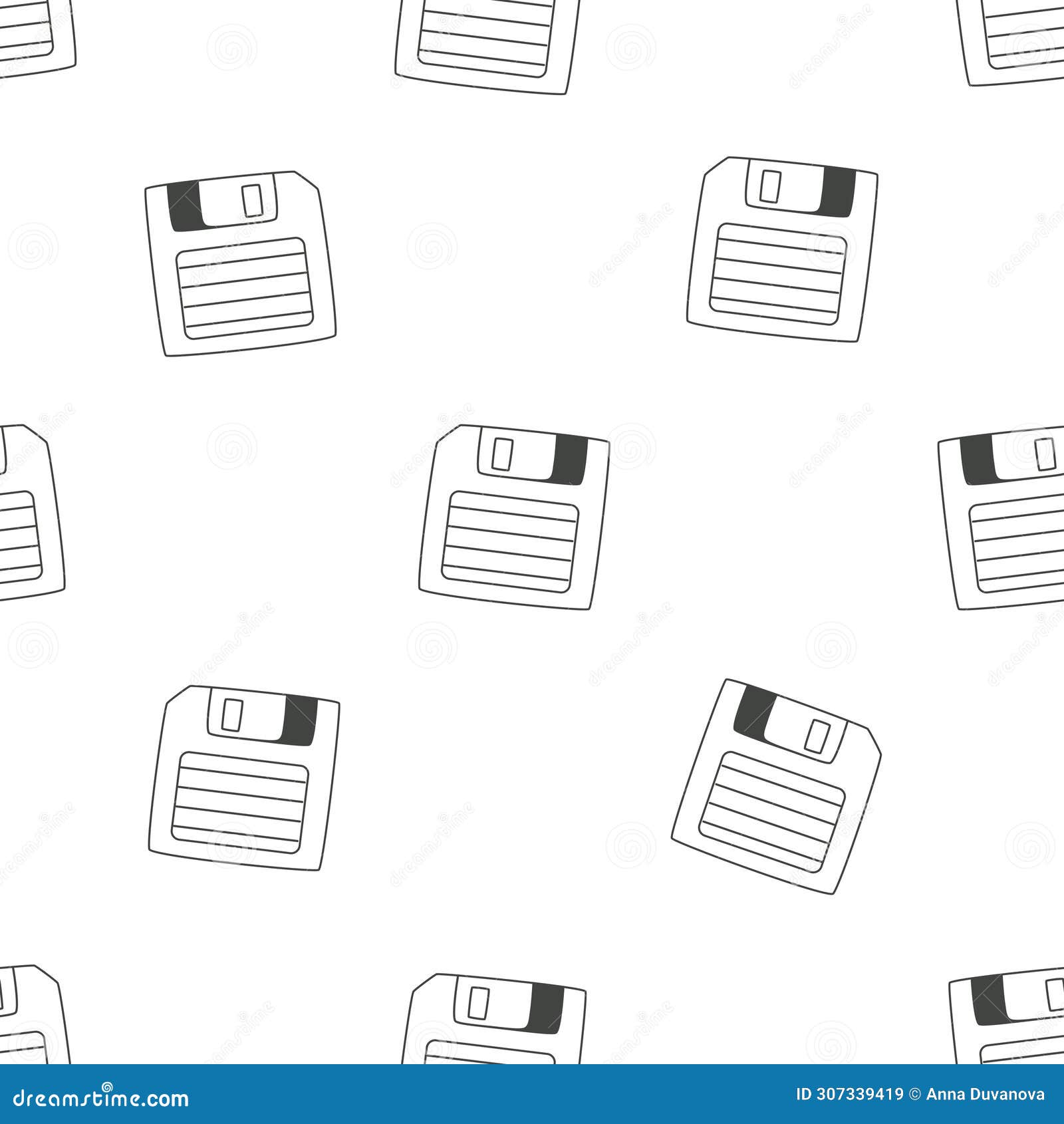 Seamless Vector, Pattern Floppy Disk, 90s Style Stock Vector ...