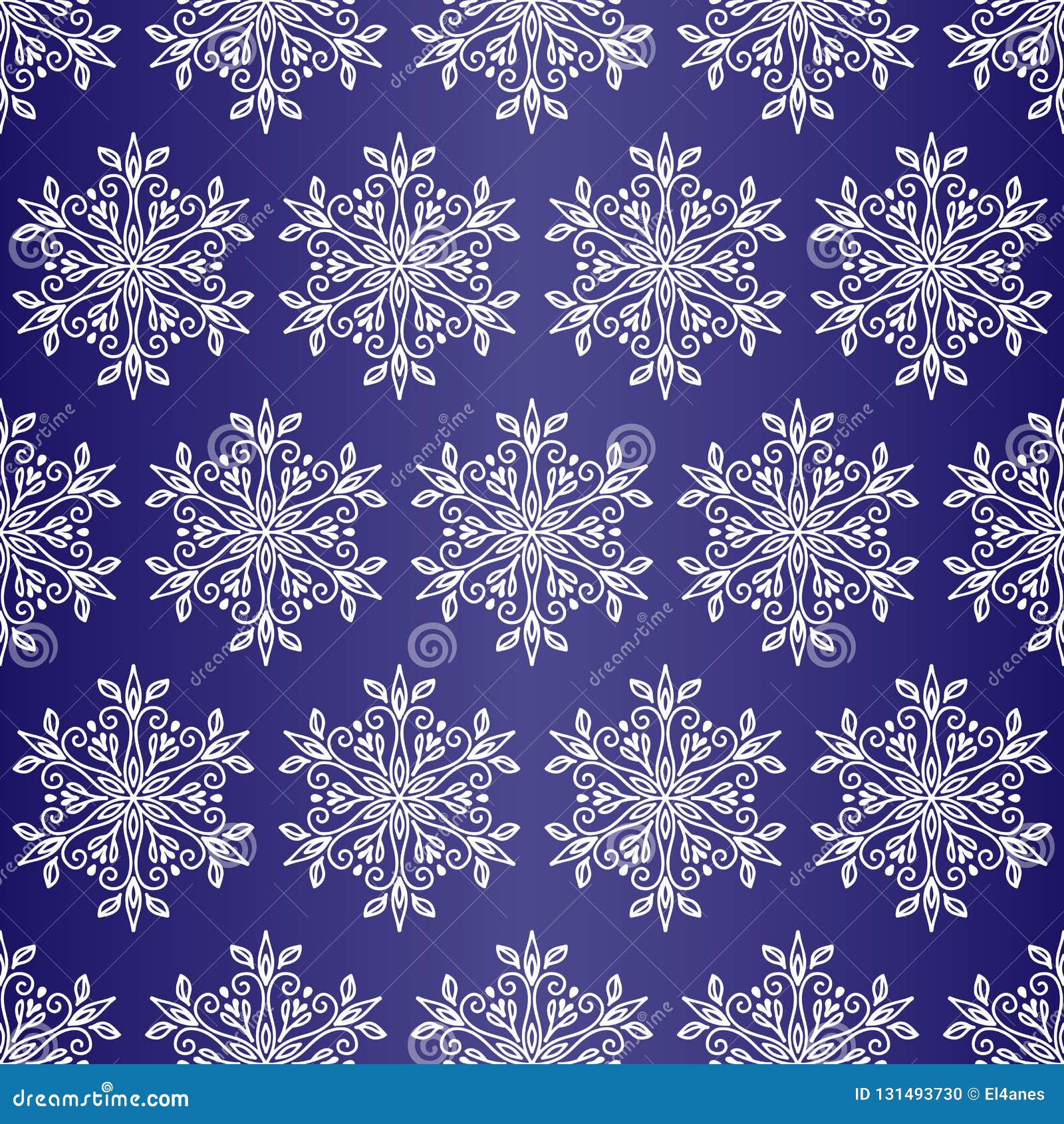 Seamless Vector Pattern with Floral Snowflakes Stock Vector ...