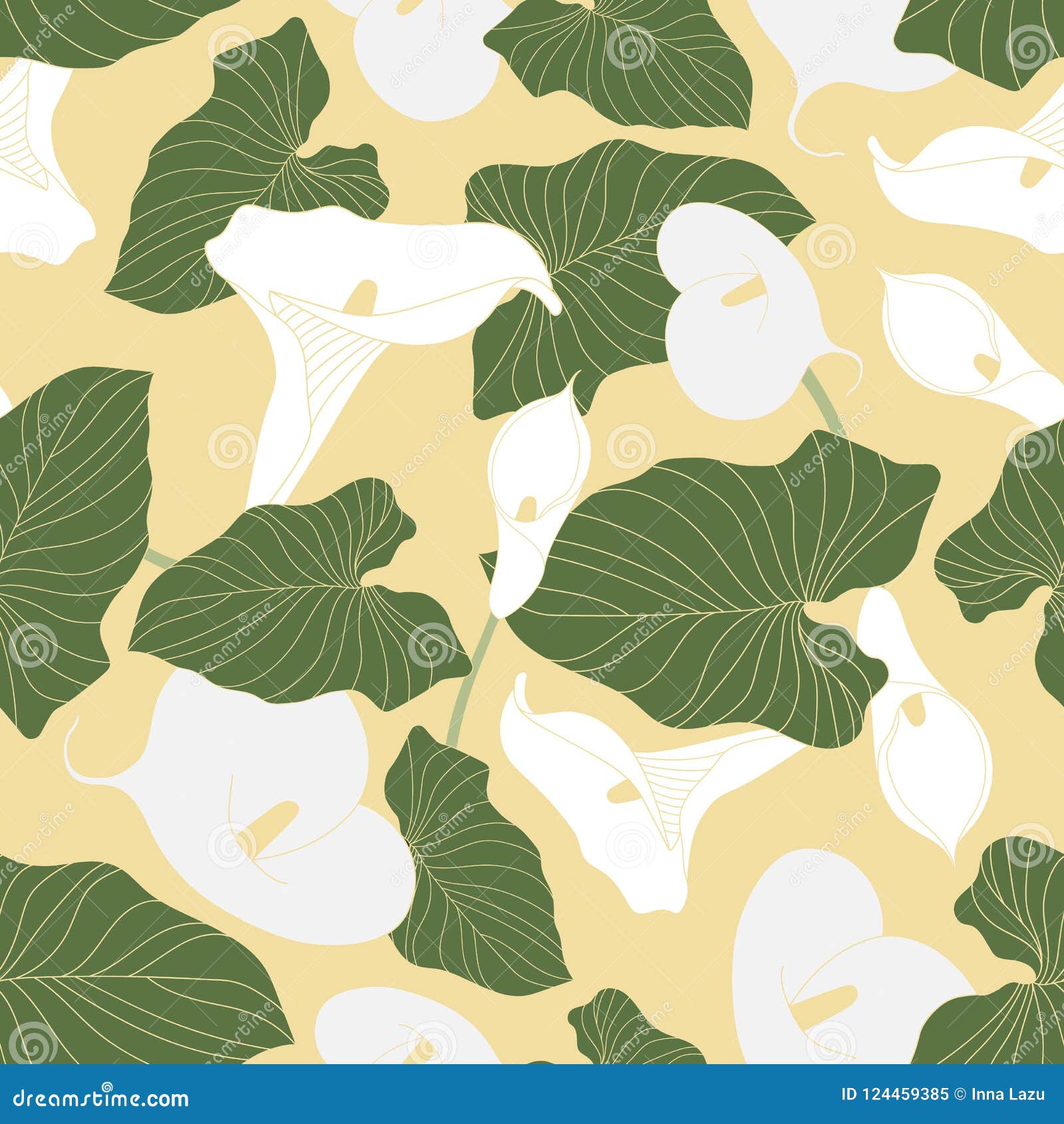 Flowers calla pattern stock illustration. Illustration of nature ...