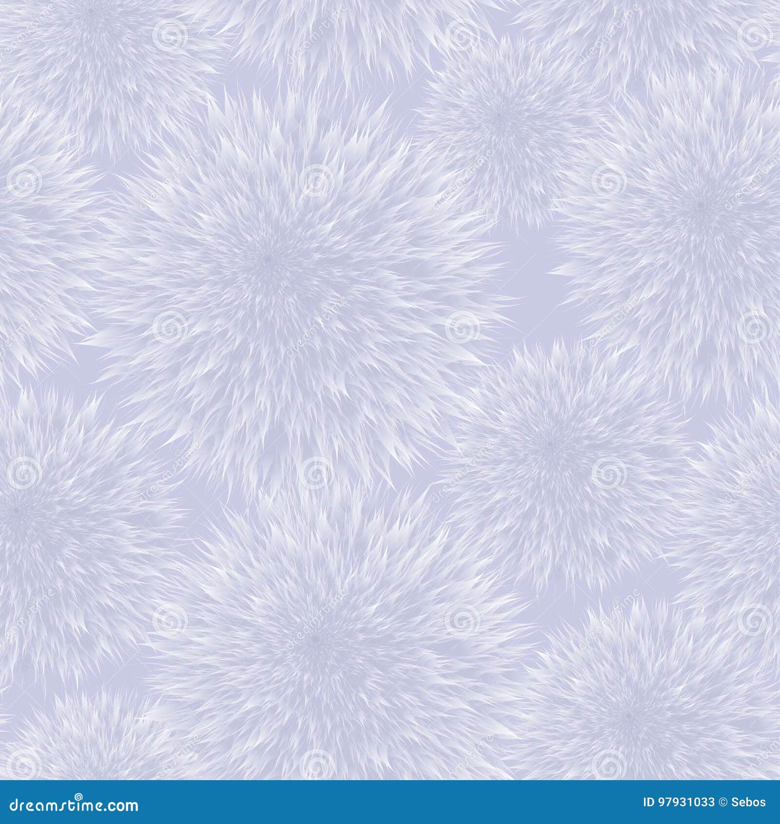 Seamless Vector Pattern with Fluffy Balls. Pompom Fur Background. Stock ...