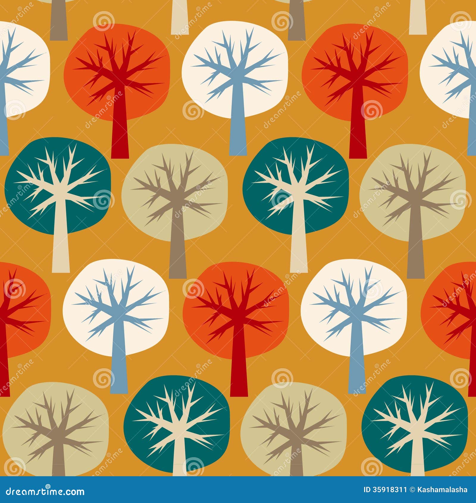 Seamless Vector Pattern of Four Seasons of the Year Stock Vector ...