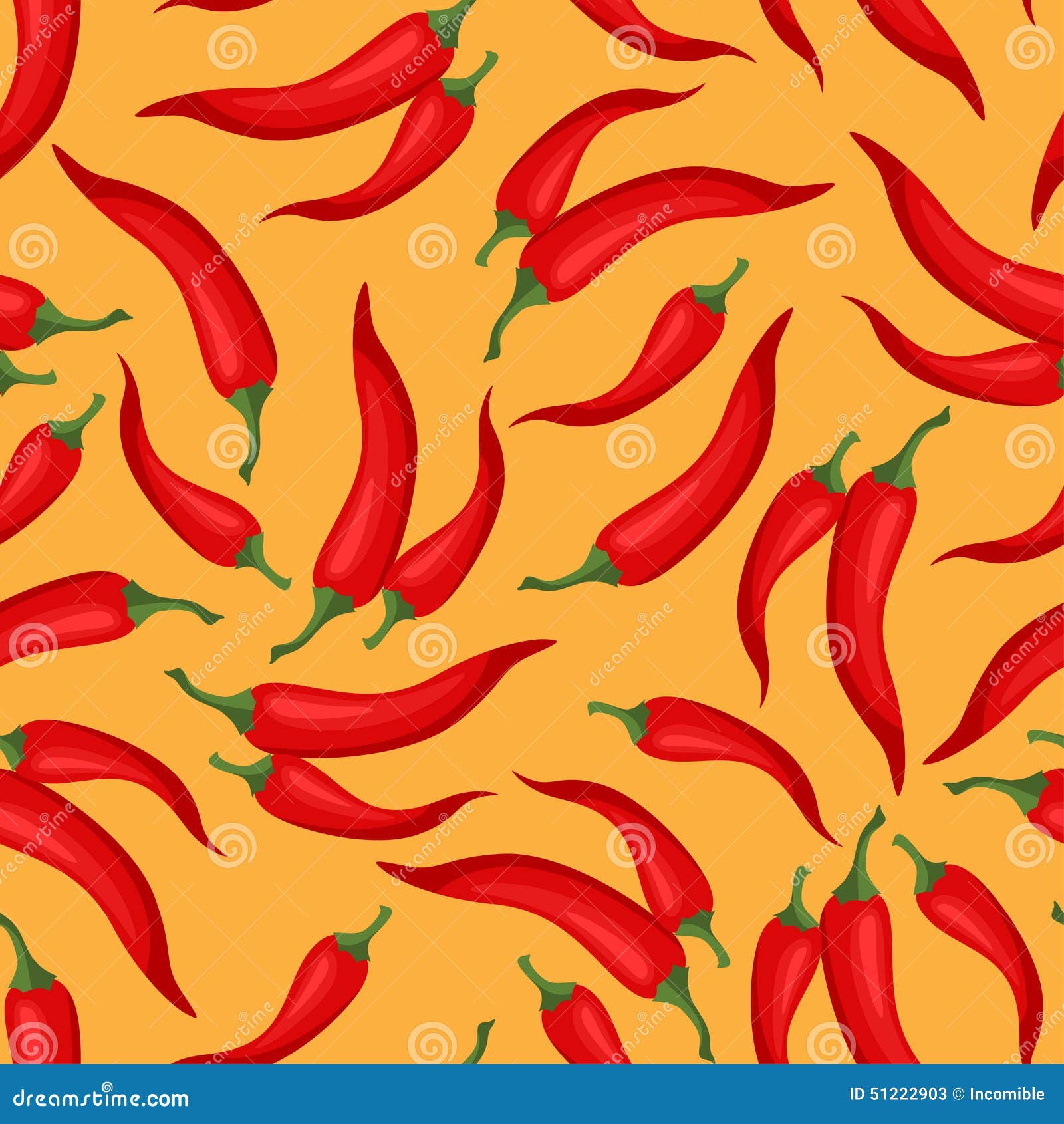 Seamless Vector Pattern with Fresh Ripe Chili Stock Vector ...