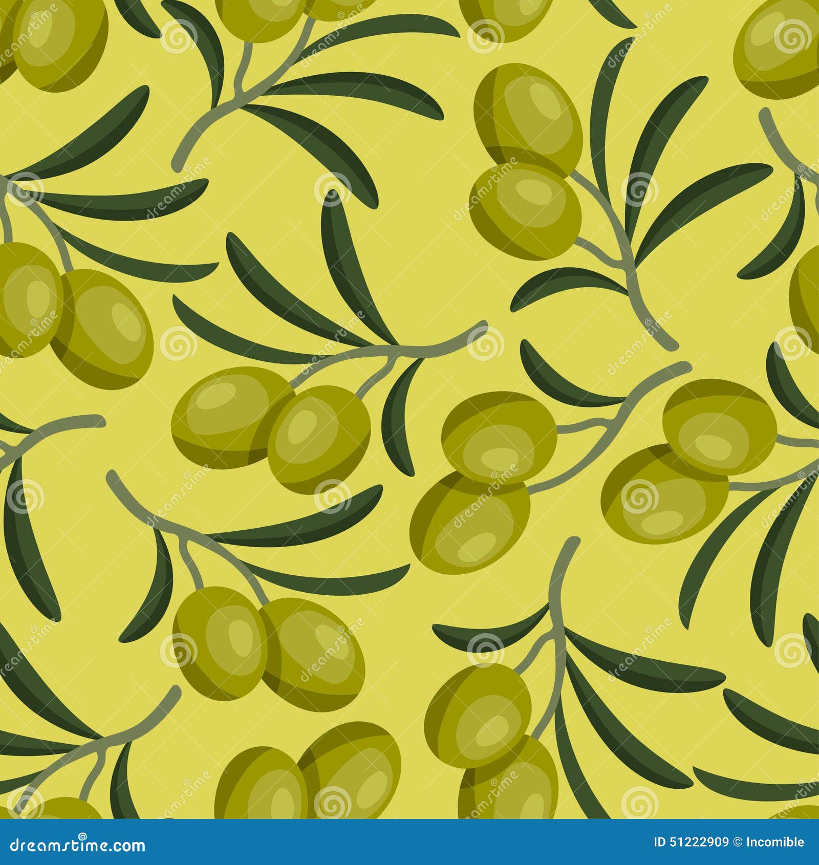 Seamless Vector Pattern with Fresh Ripe Olive Stock Vector ...