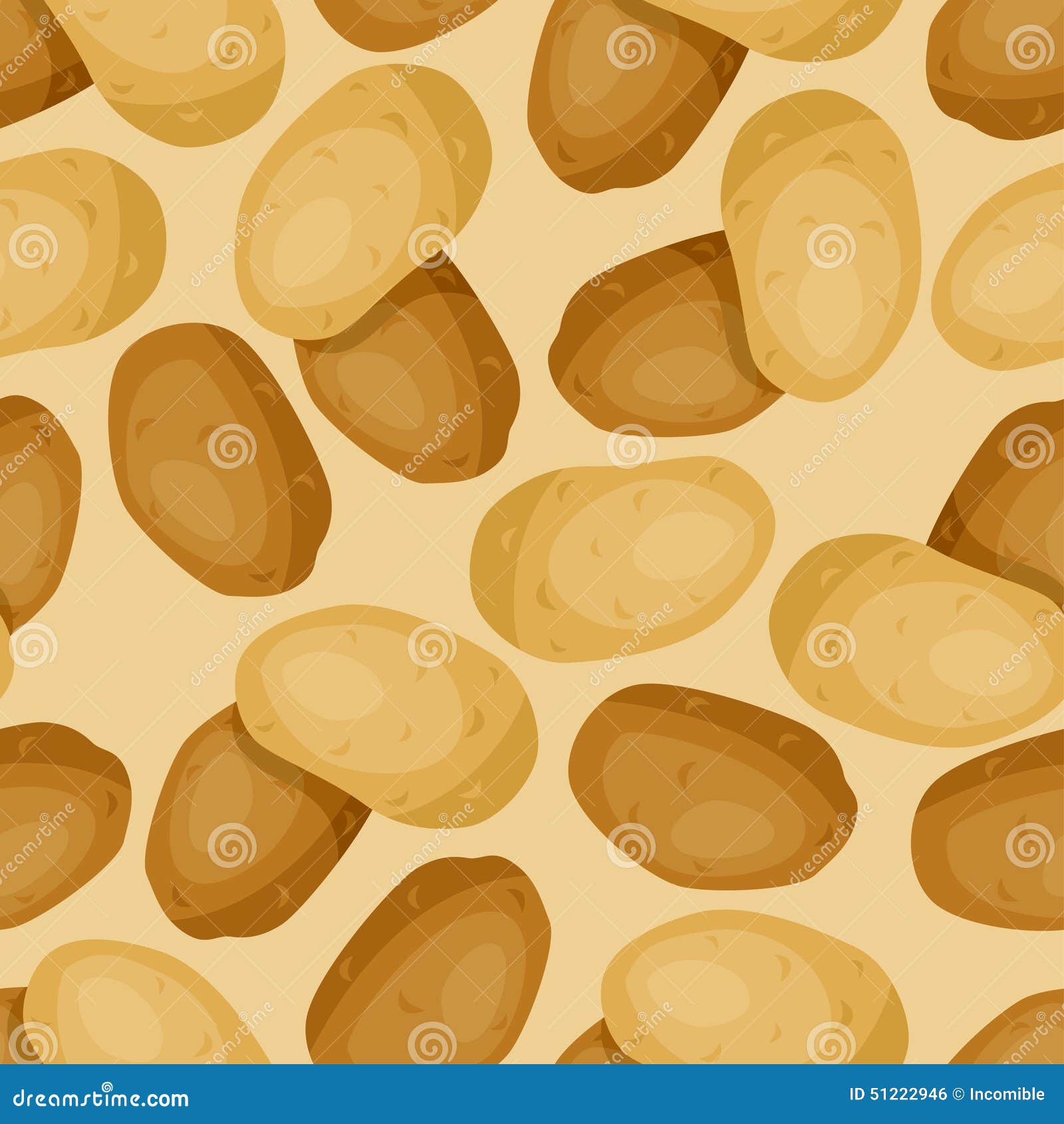 Seamless Vector Pattern with Fresh Ripe Potatoes Stock Vector ...