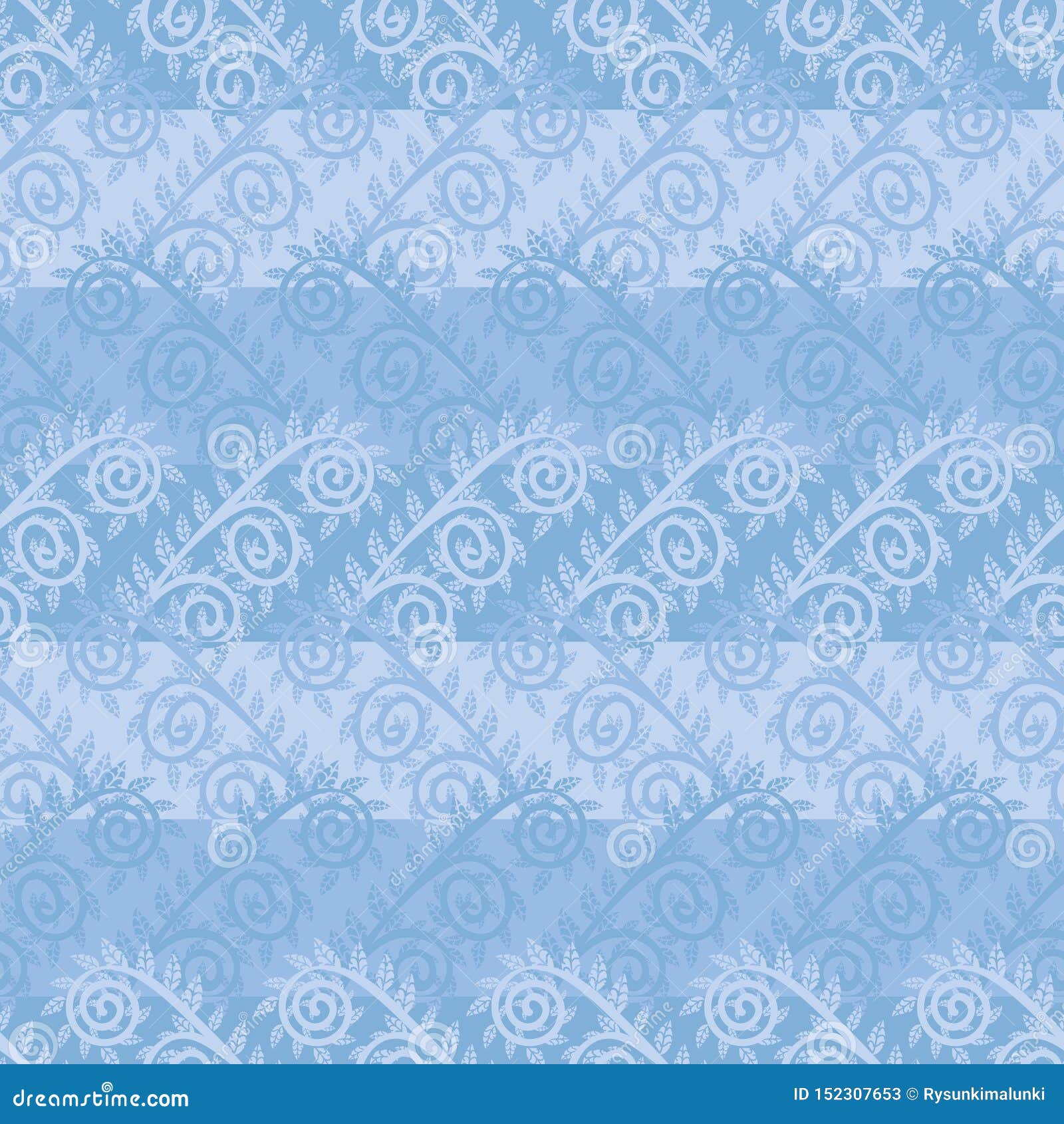 Seamless Vector Pattern with Frost Flowers in Aqua Blue Colors Stock ...