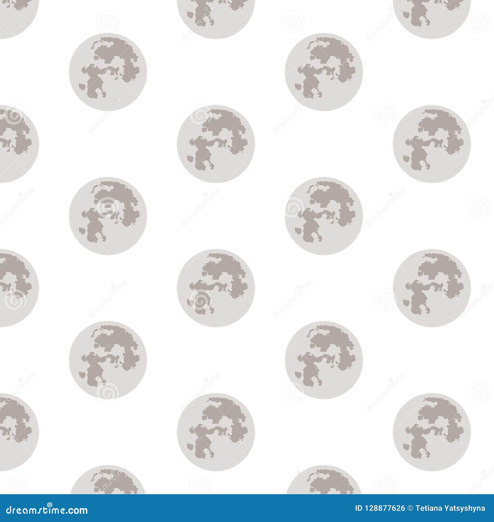 Seamless Vector Pattern with Full Moon. Vector Illustration. Stock ...