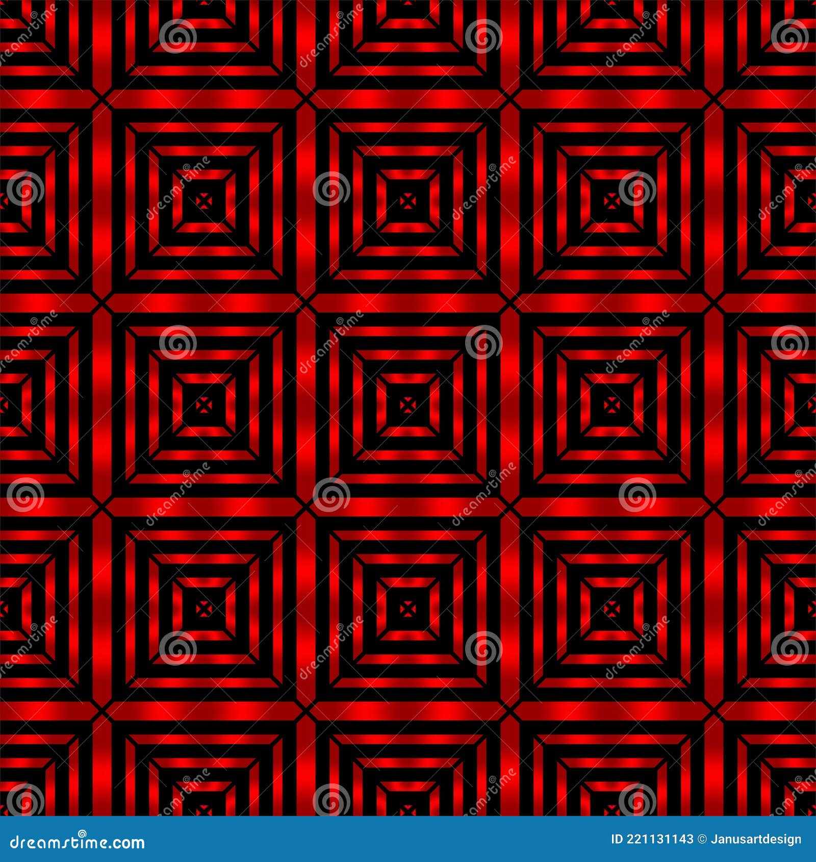 Seamless Vector Pattern - Futuristic Square Variation in Metallic Red ...