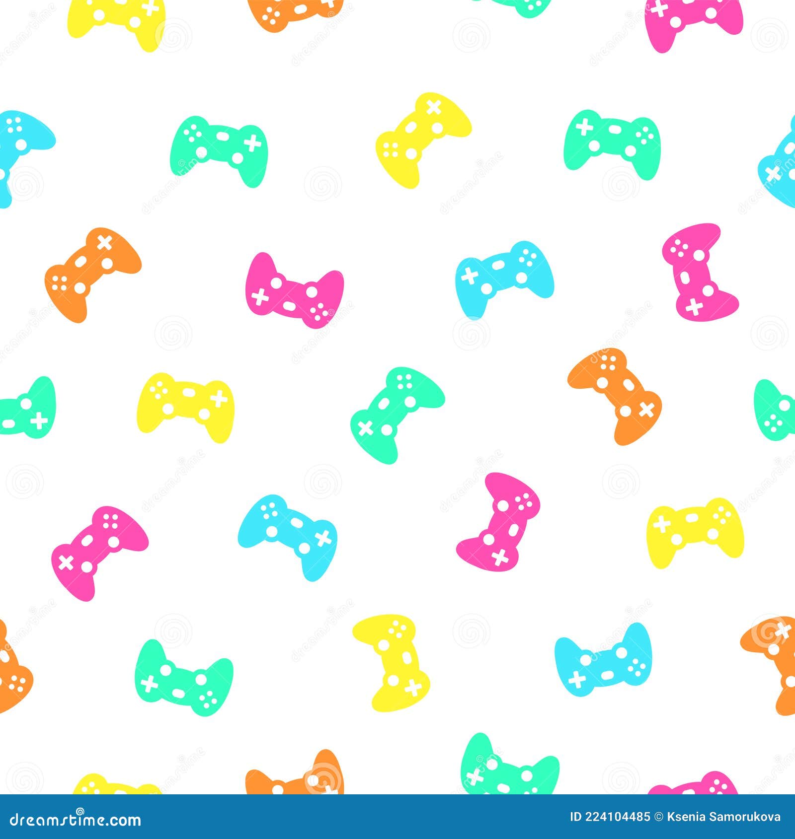 Seamless Pattern of Game Console Remote Control Stock Vector ...