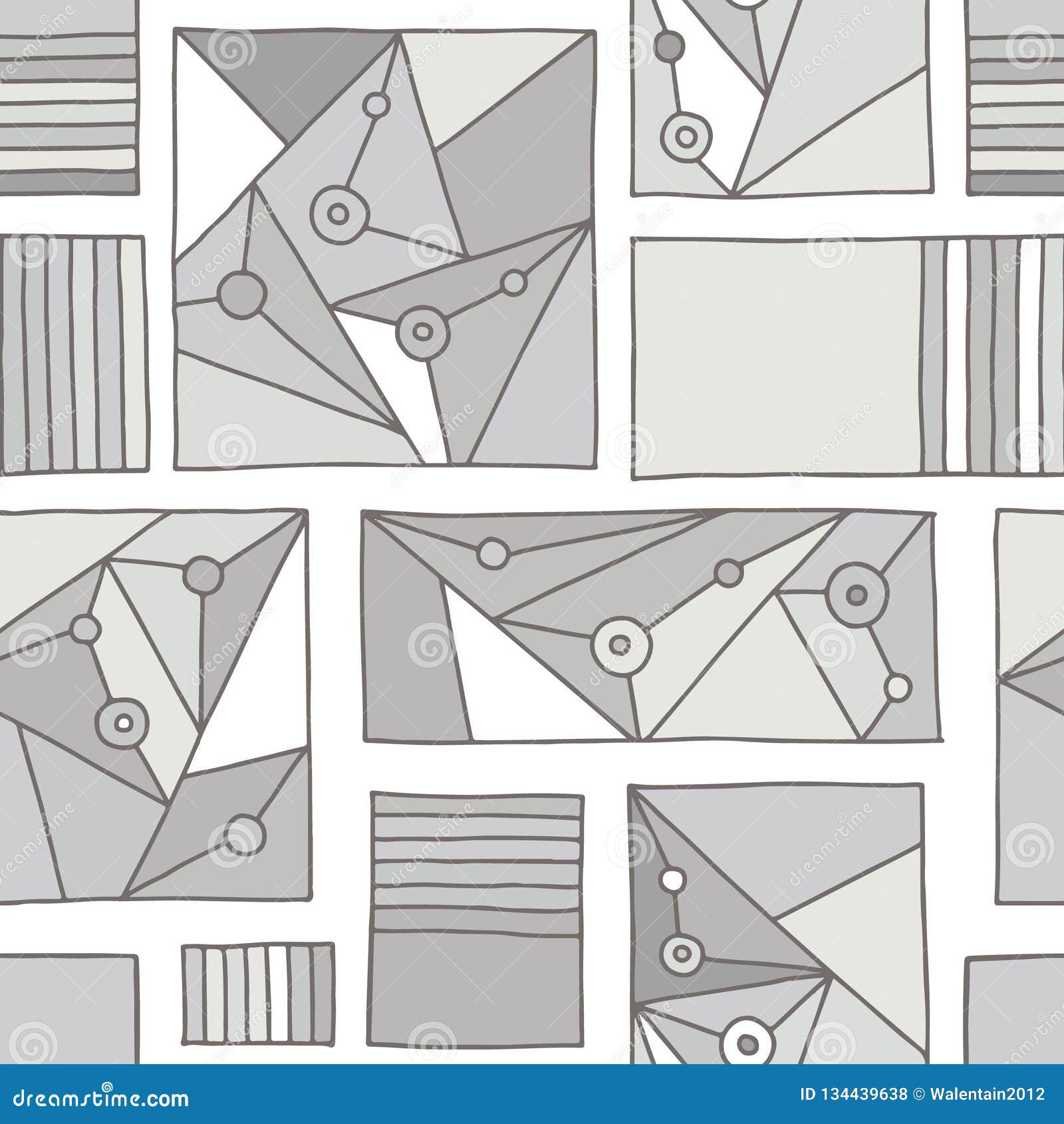 Seamless Vector Pattern. Geometrical Hand Drawn Background with ...