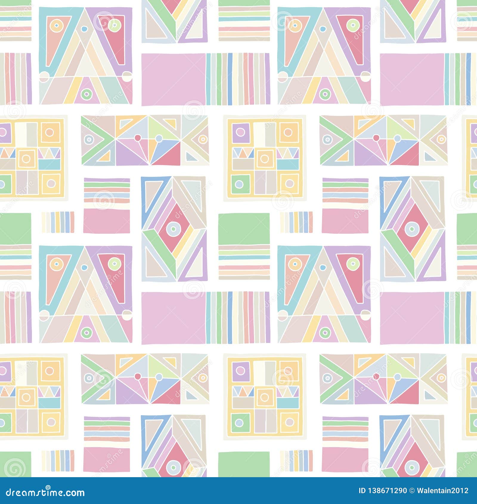 Seamless Vector Pattern. Geometrical Hand Drawn Background with ...