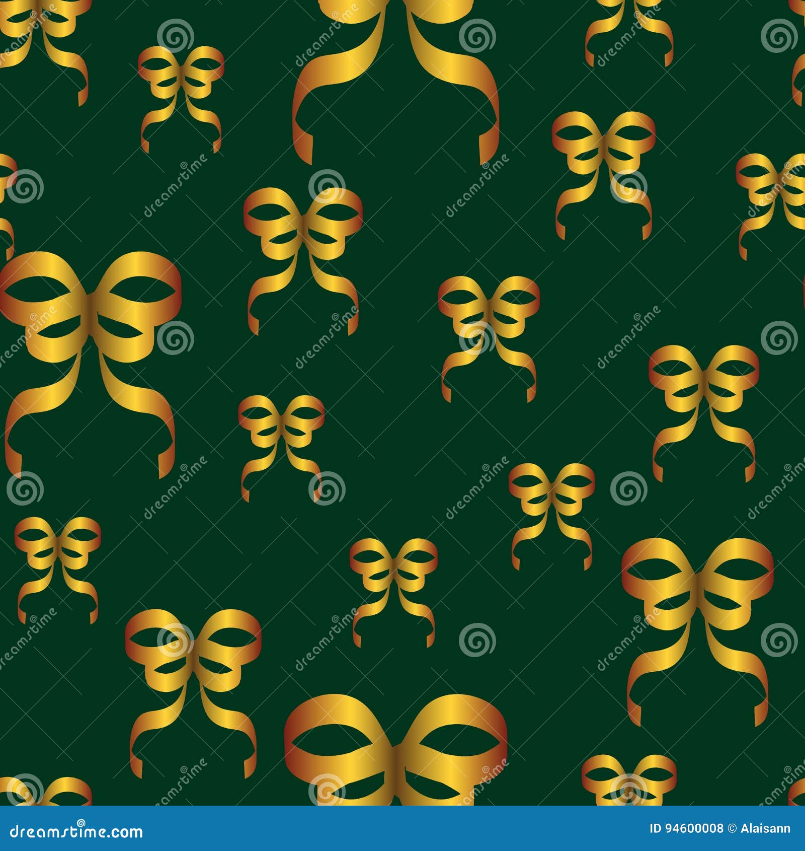 Seamless Vector Pattern with Golden Bows Stock Vector - Illustration of ...