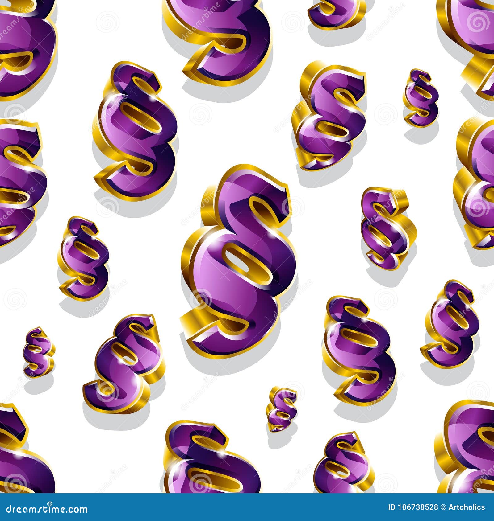 Seamless Vector Pattern with Golden Paragraph Symbols. Stock Vector ...