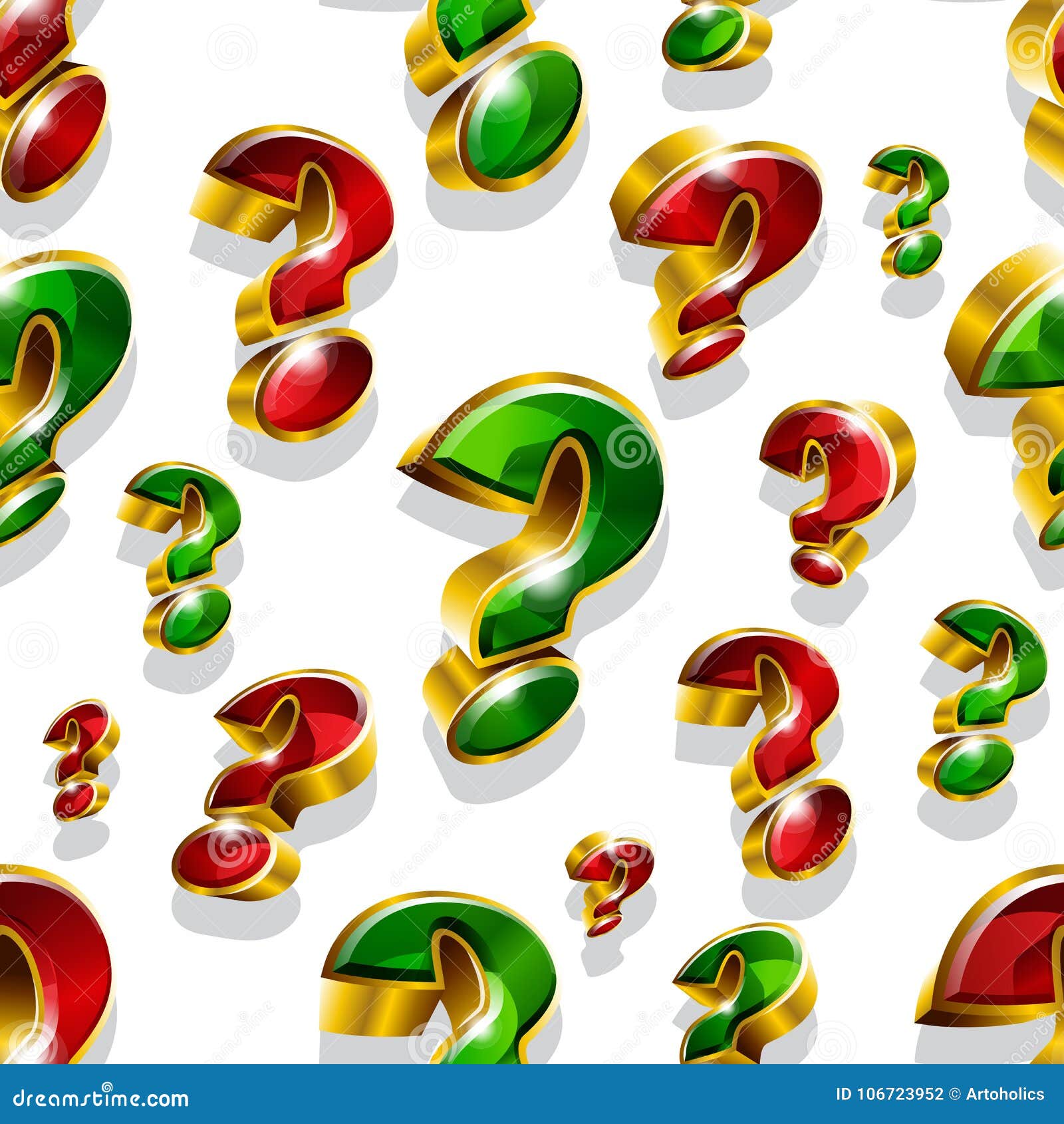 Seamless Vector Pattern with Golden Question Marks. Stock Vector ...