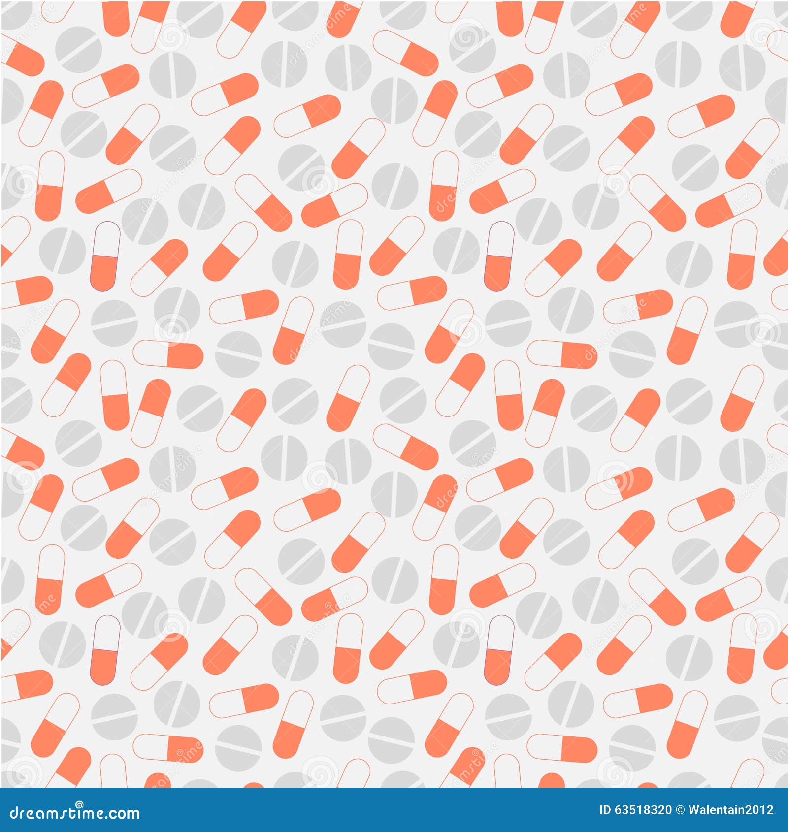 Seamless Vector Pattern,grey Chaotic Background with Medical Pills ...