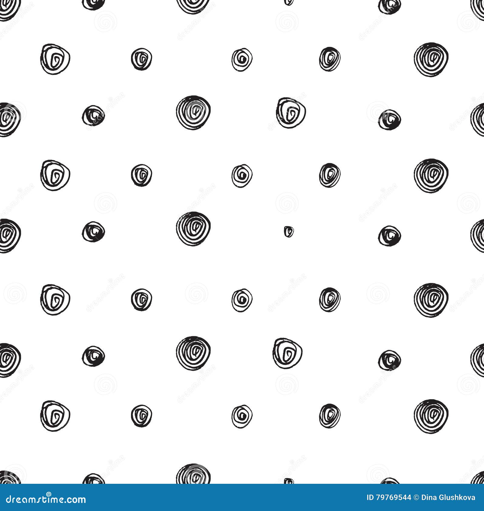 Seamless Vector Pattern with the Hand Drawn Rough Dots. Stock Vector ...