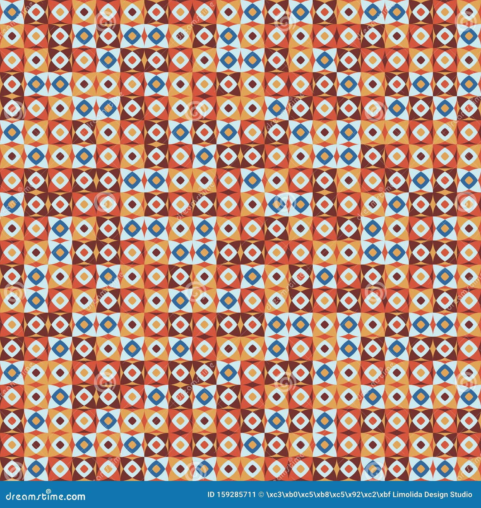 Seamless Vector Pattern. Hand Drawn Square Geometric Mosaic Grid ...