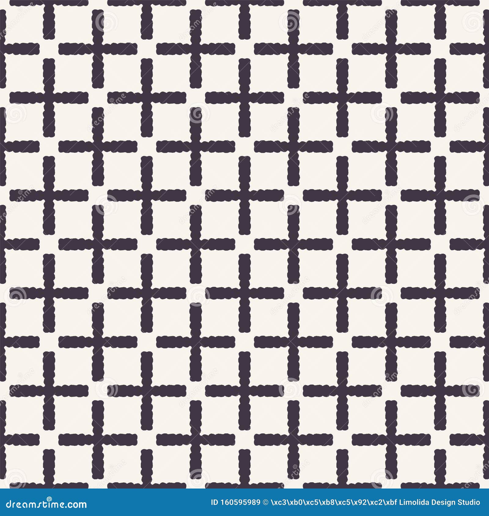 Seamless Vector Pattern. Hand Drawn Square Lattice Grid . Repeating Geo ...
