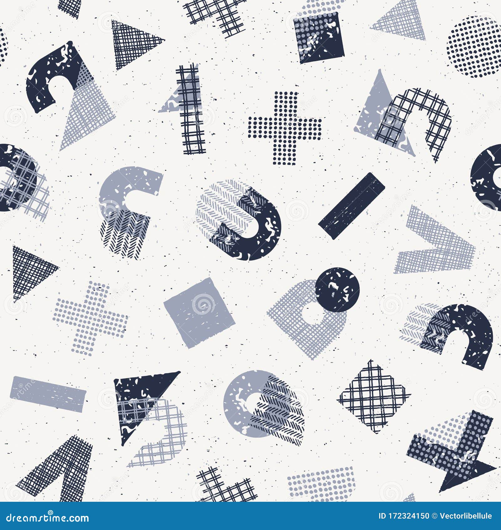 Seamless Vector Pattern with Symbols and Numerals, Education and ...