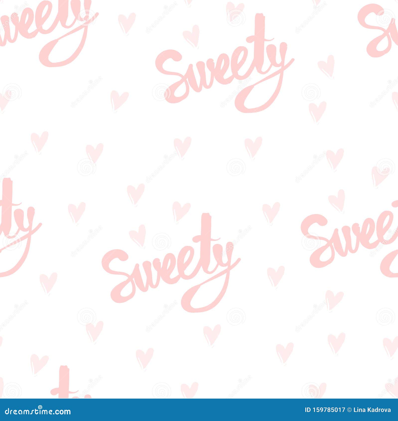 Seamless Vector Pattern with Handwriting Text, Sweety . Decorative ...