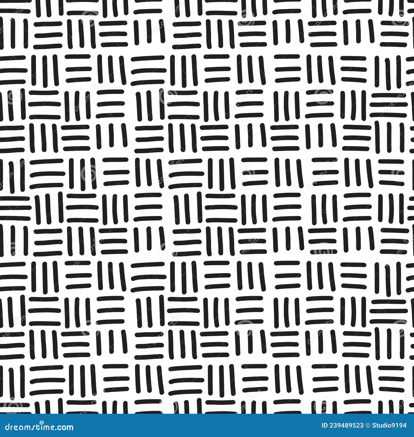 Seamless Vector Pattern Hatch Woven Geometric Texture. Black Hatched ...