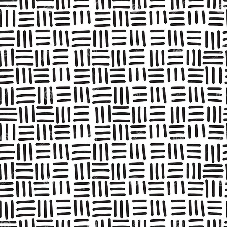 Seamless Vector Pattern Hatch Woven Geometric Texture. Black Hatched ...