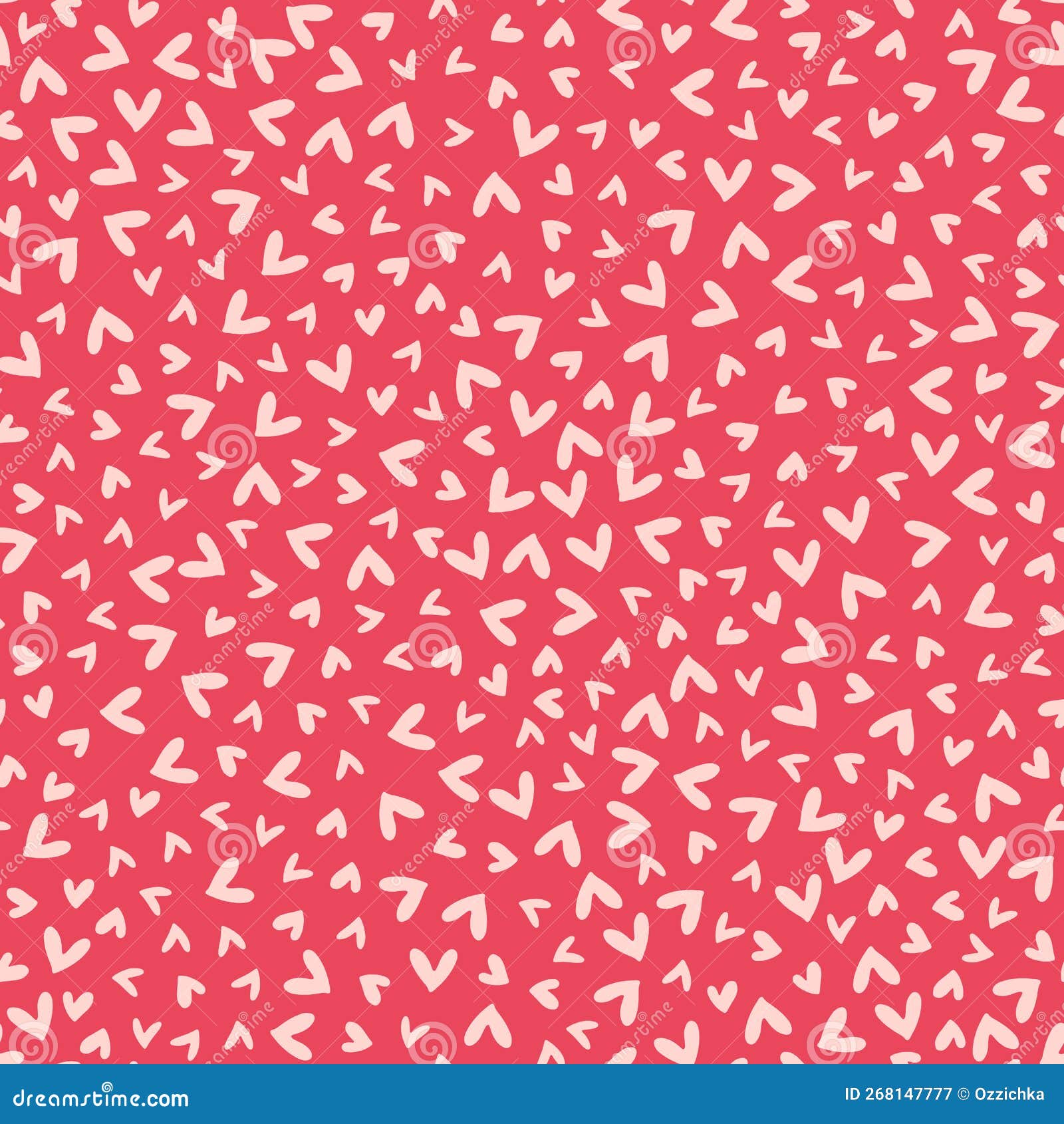 Seamless Vector Pattern with Hearts on Red Background. Vector Repeating ...