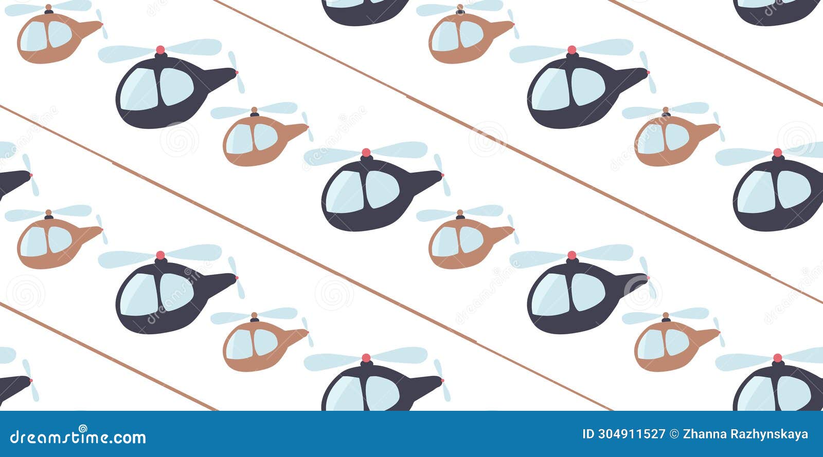 Seamless Vector Pattern of Helicopters on a White Background. Stock ...