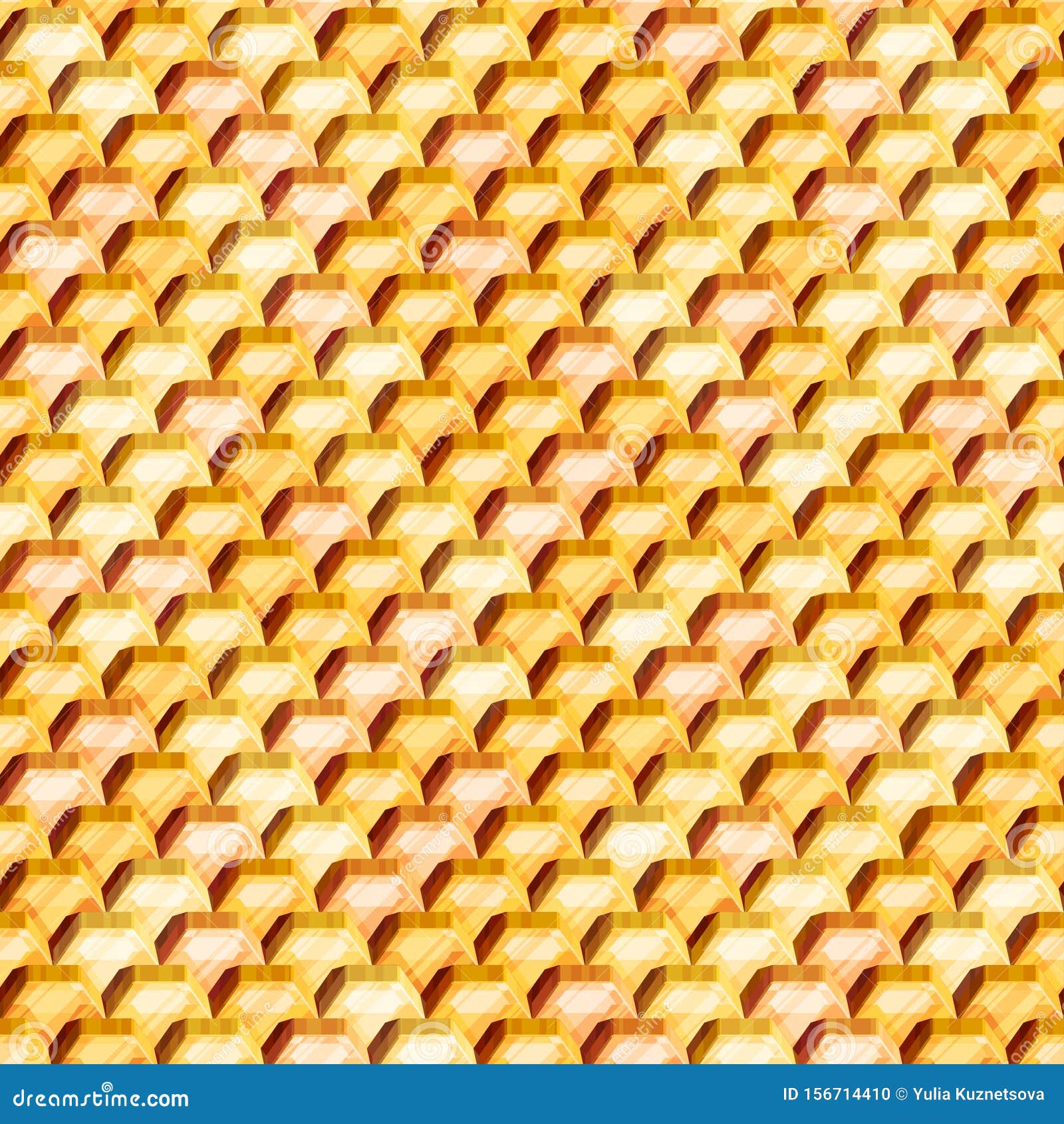 Seamless Vector Pattern of Hexagonal Crystal Yellow Tiles Stock Vector ...